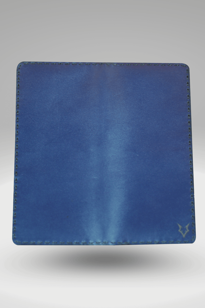 Unisex Royal Blue Hand-Stitched Leather Long Wallet - Arcane Fox