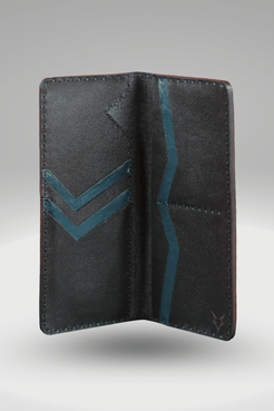 Unisex Black Hand-Stitched Leather Long Wallet - Arcane Fox