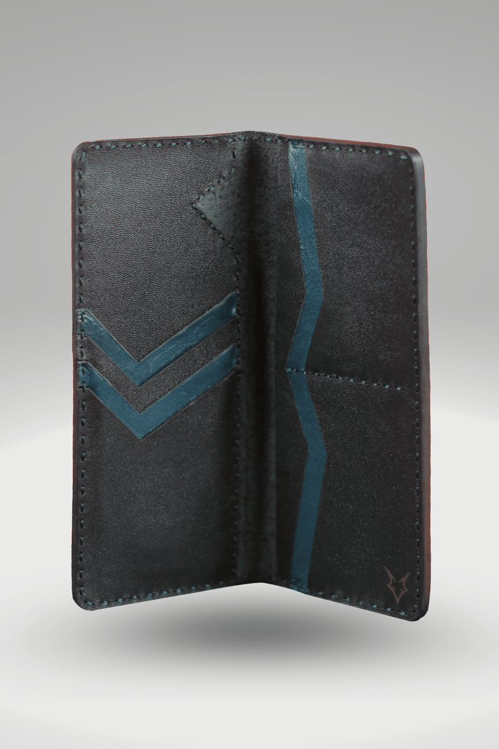 Unisex Black Hand-Stitched Leather Long Wallet - Arcane Fox