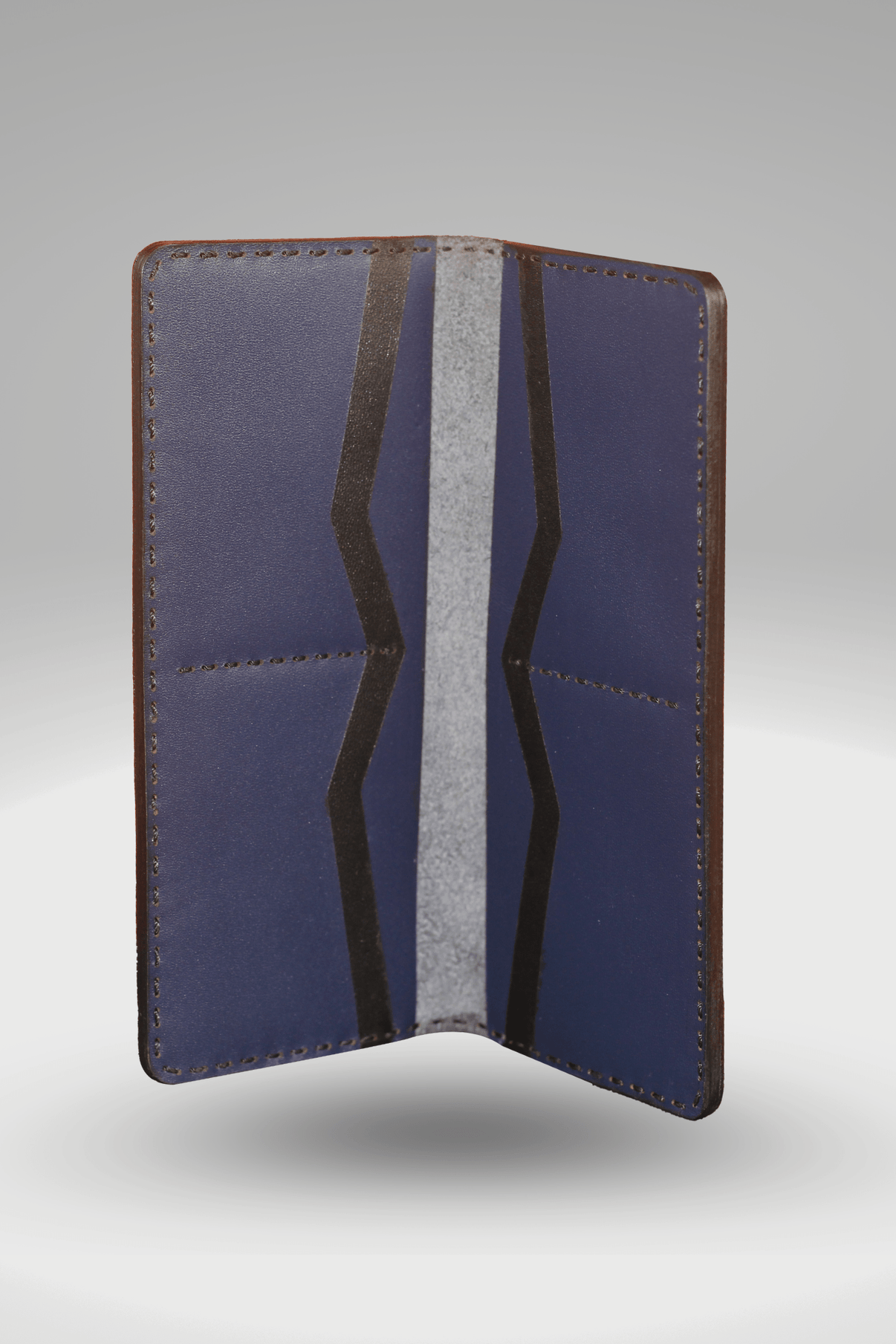 Unisex Royal Blue Hand-Stitched Leather Long Wallet - Arcane Fox