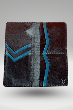 Unisex Black Hand-Stitched Leather Long Wallet - Arcane Fox