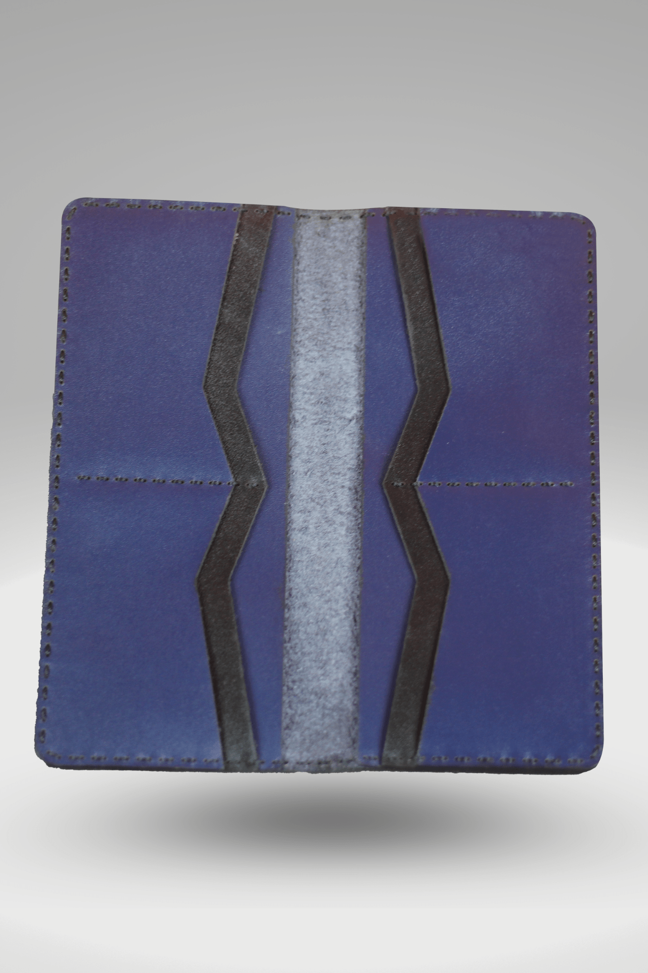 Unisex Royal Blue Hand-Stitched Leather Long Wallet - Arcane Fox