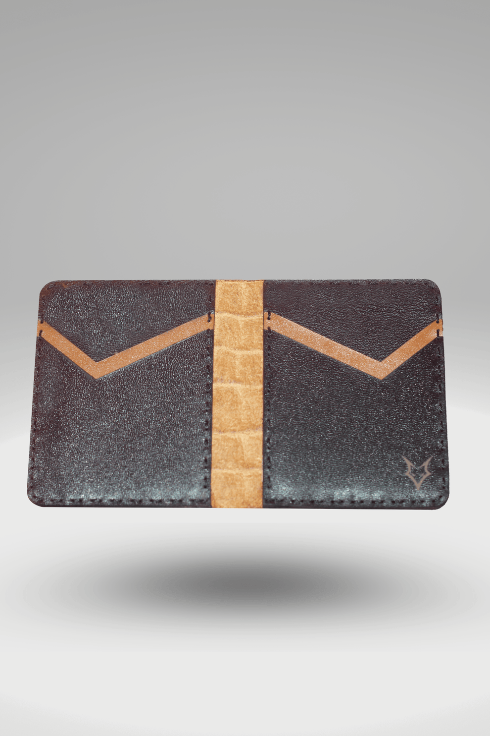 Men's Crocodile Leather Card Holder In Tan Brown - Arcane Fox