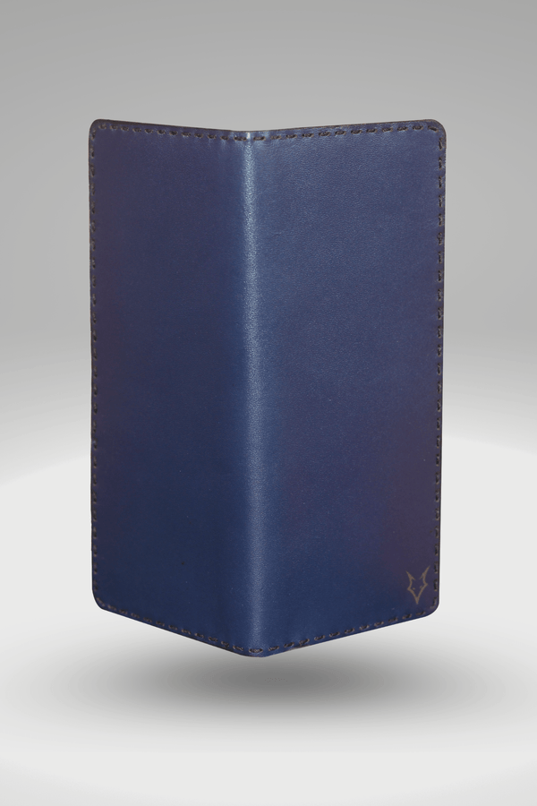 Unisex Royal Blue Hand-Stitched Leather Long Wallet - Arcane Fox