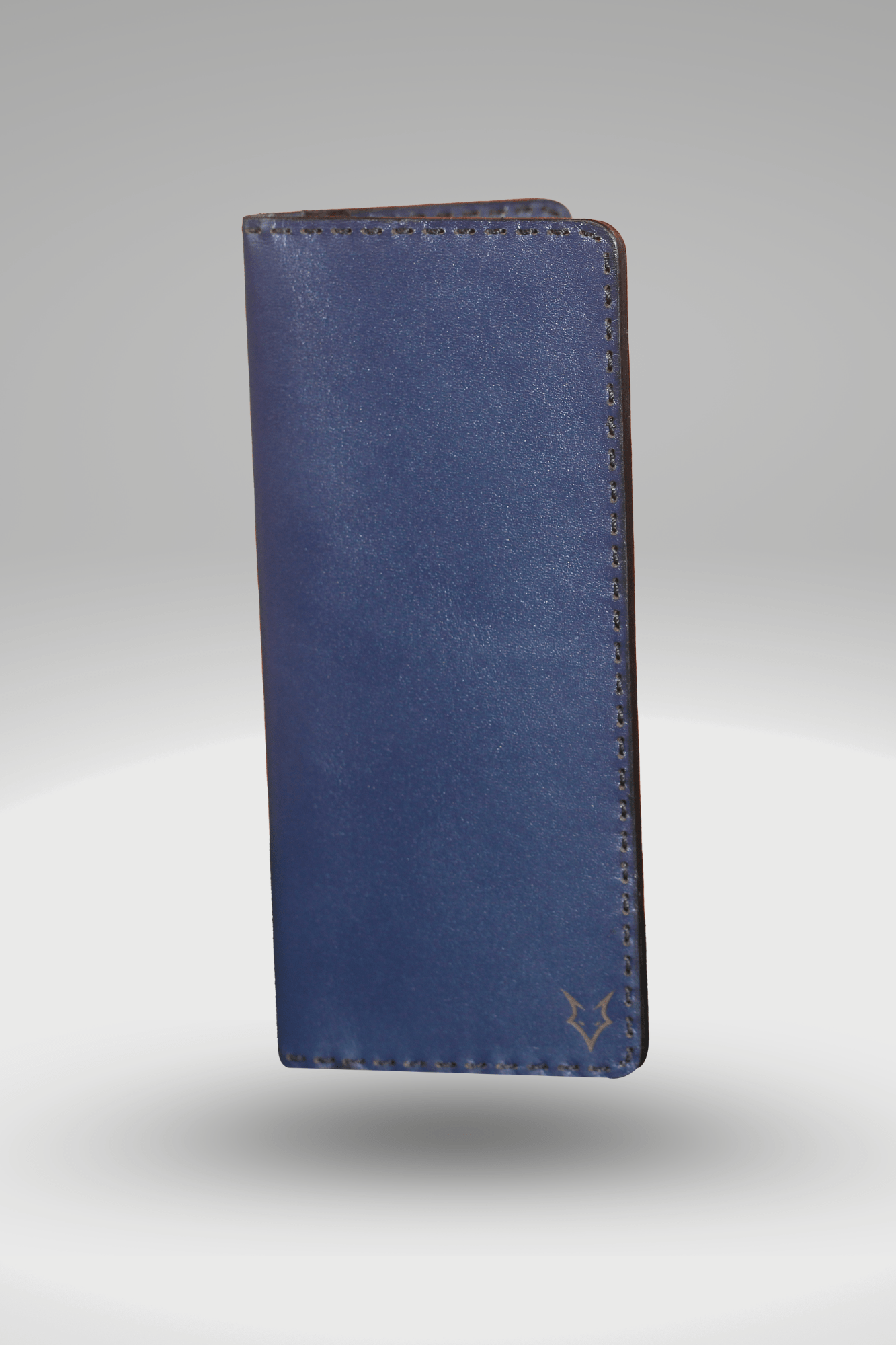 Unisex Royal Blue Hand-Stitched Leather Long Wallet - Arcane Fox