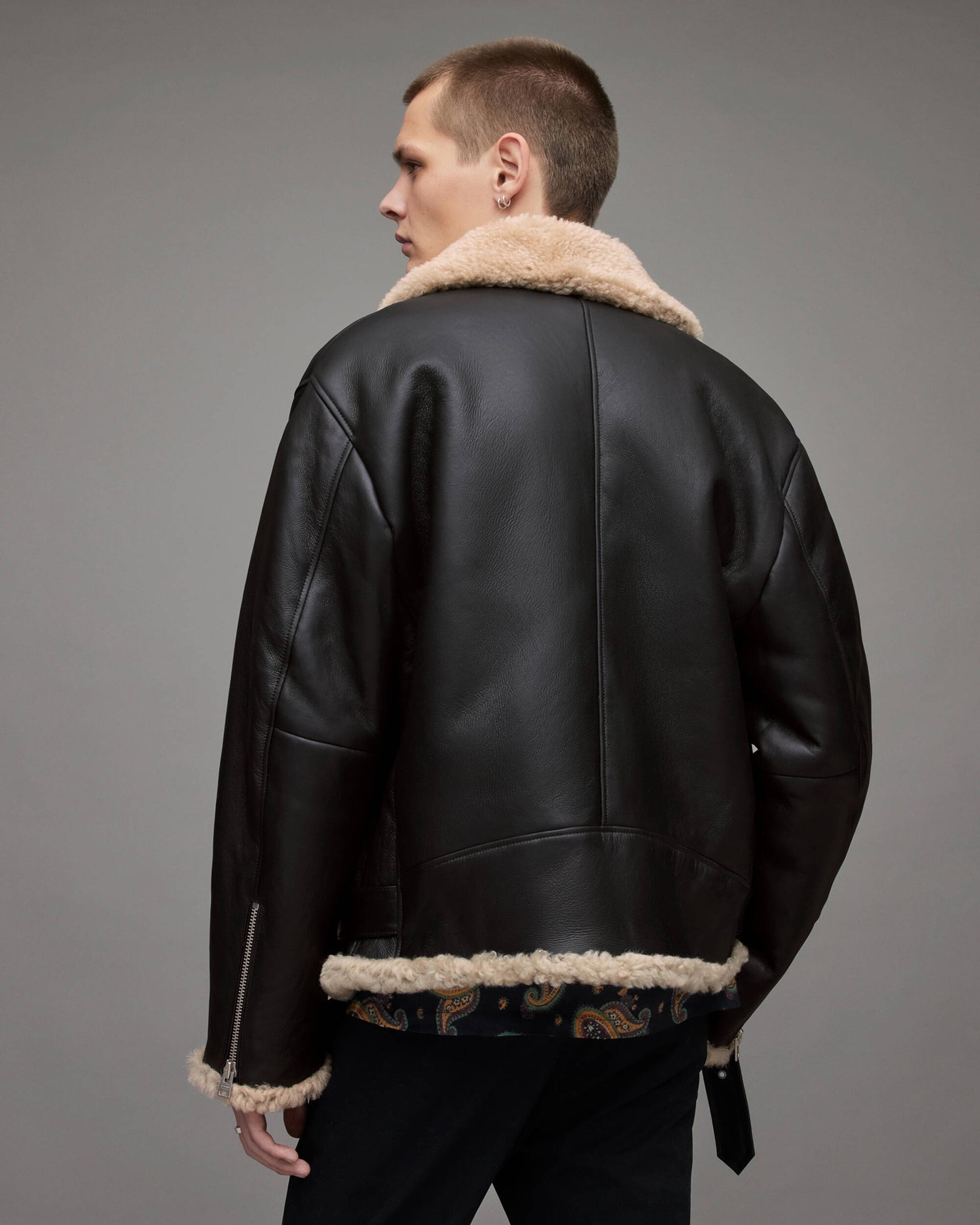 Men's Leather Shearling Jacket | Custom Jackets